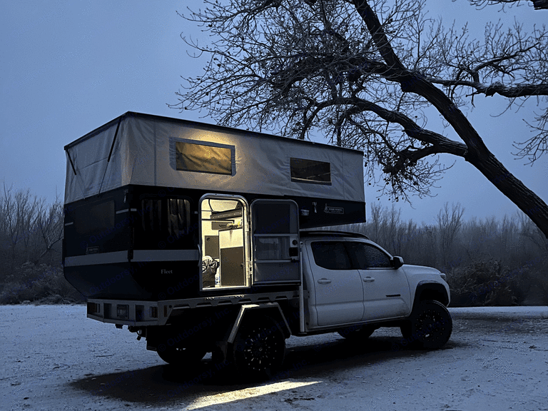 2022 Four Wheel Campers 2018 Tacoma with 2022 Fleet Flatbed Truck ...