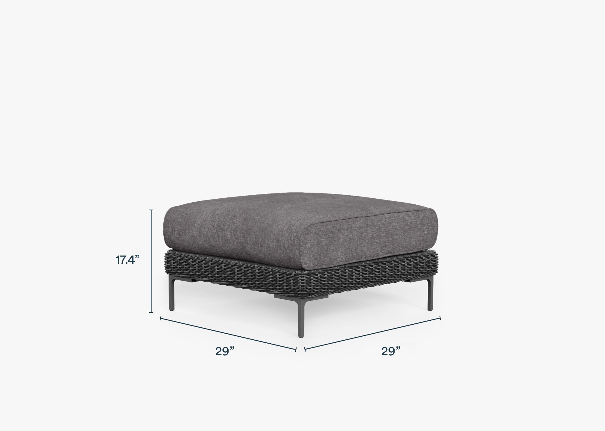 Grey wicker ottoman store
