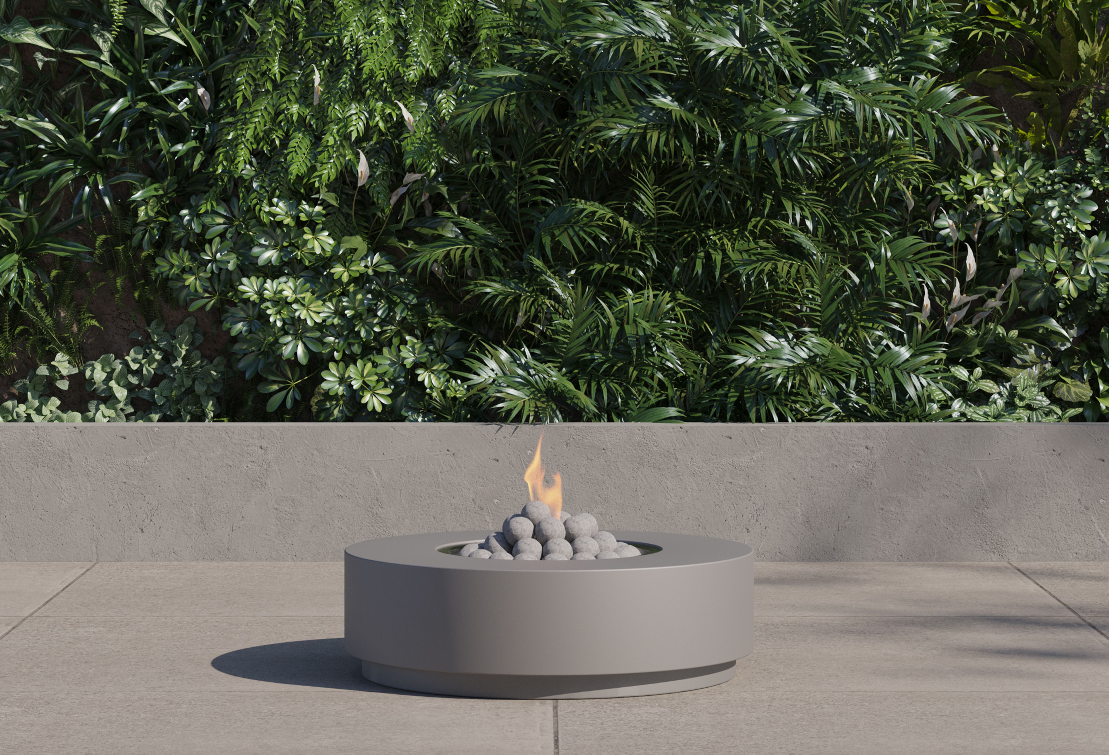 Round concrete natural gas fire pit store
