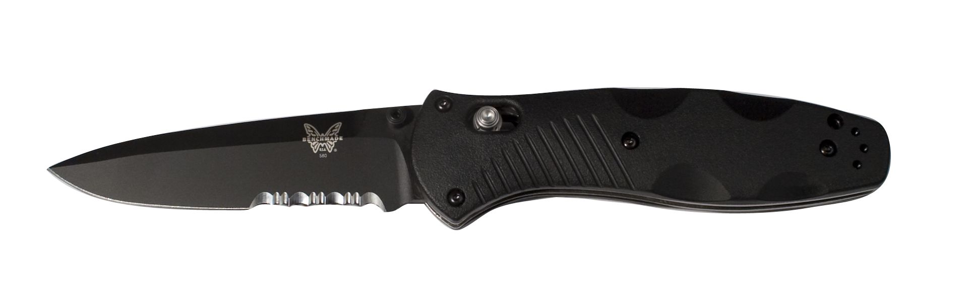 Benchmade 580 Barrage Folding Blade Knife Black Coated Blade ( Blue Class)