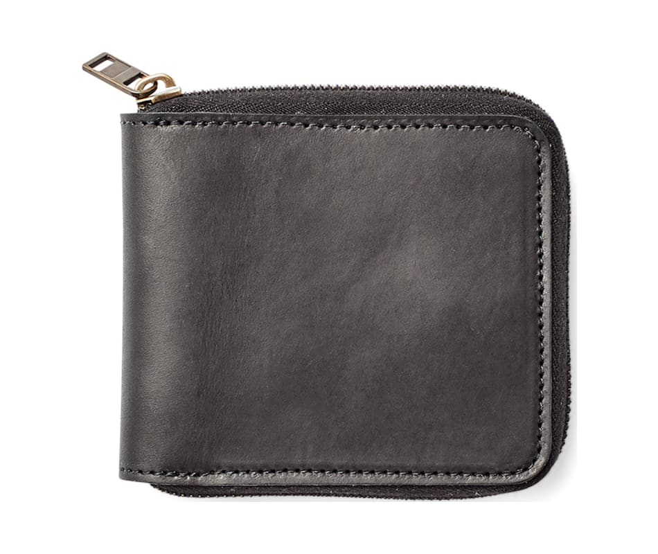 Filson Dawson Leather Zip Wallet - Black