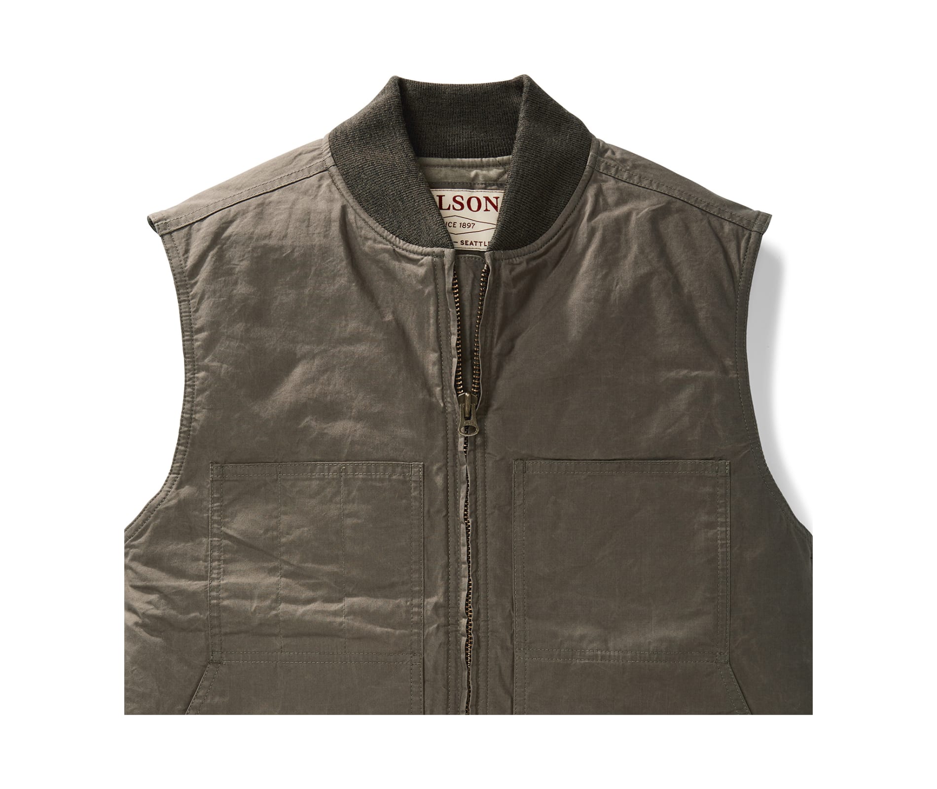 Filson Men's Dry Wax Work Vest - Walnut - M