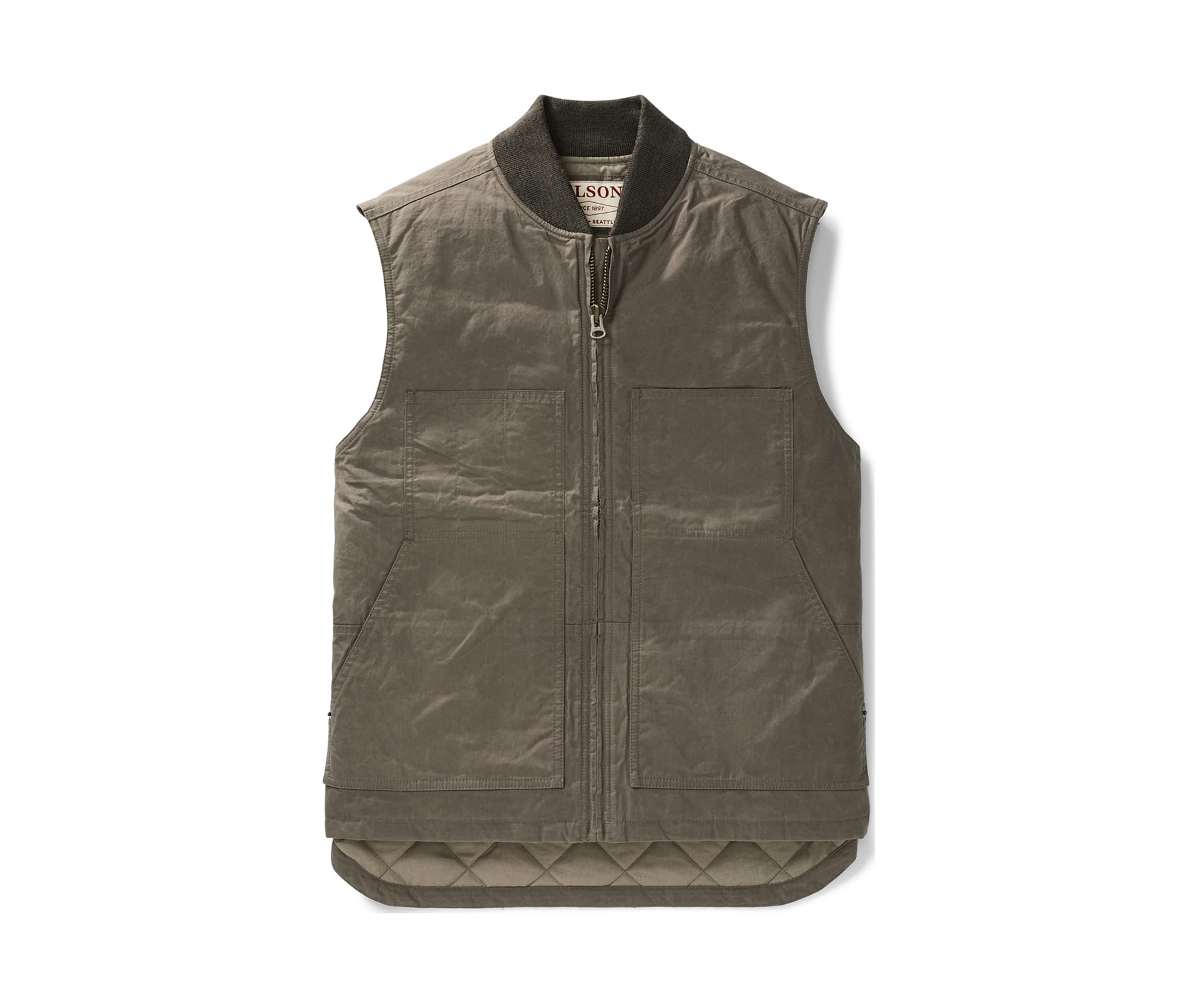 Filson Men's Dry Wax Work Vest - Walnut - M
