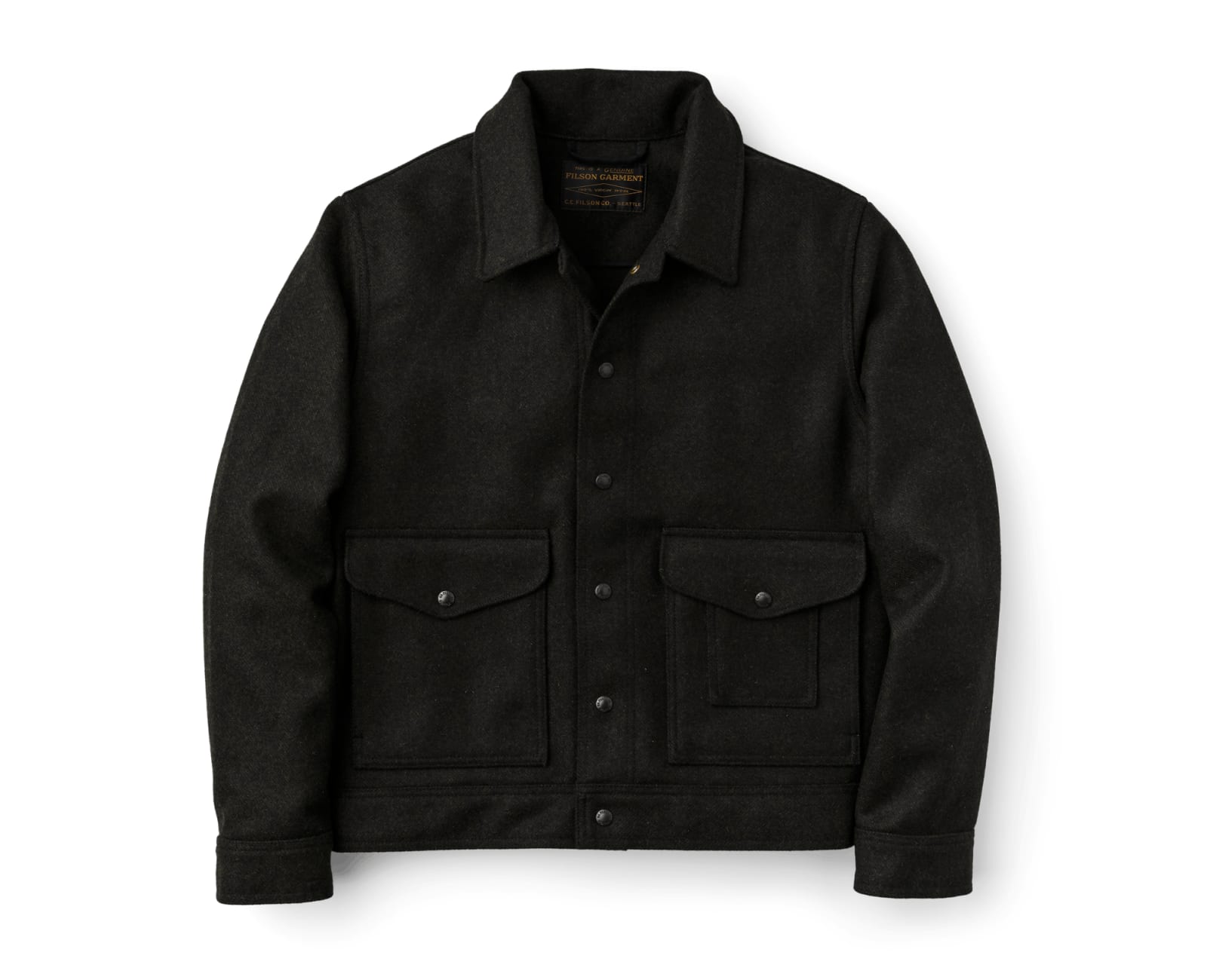 Filson Men's Mackinaw Wool Work Jacket - Peatblk - XL