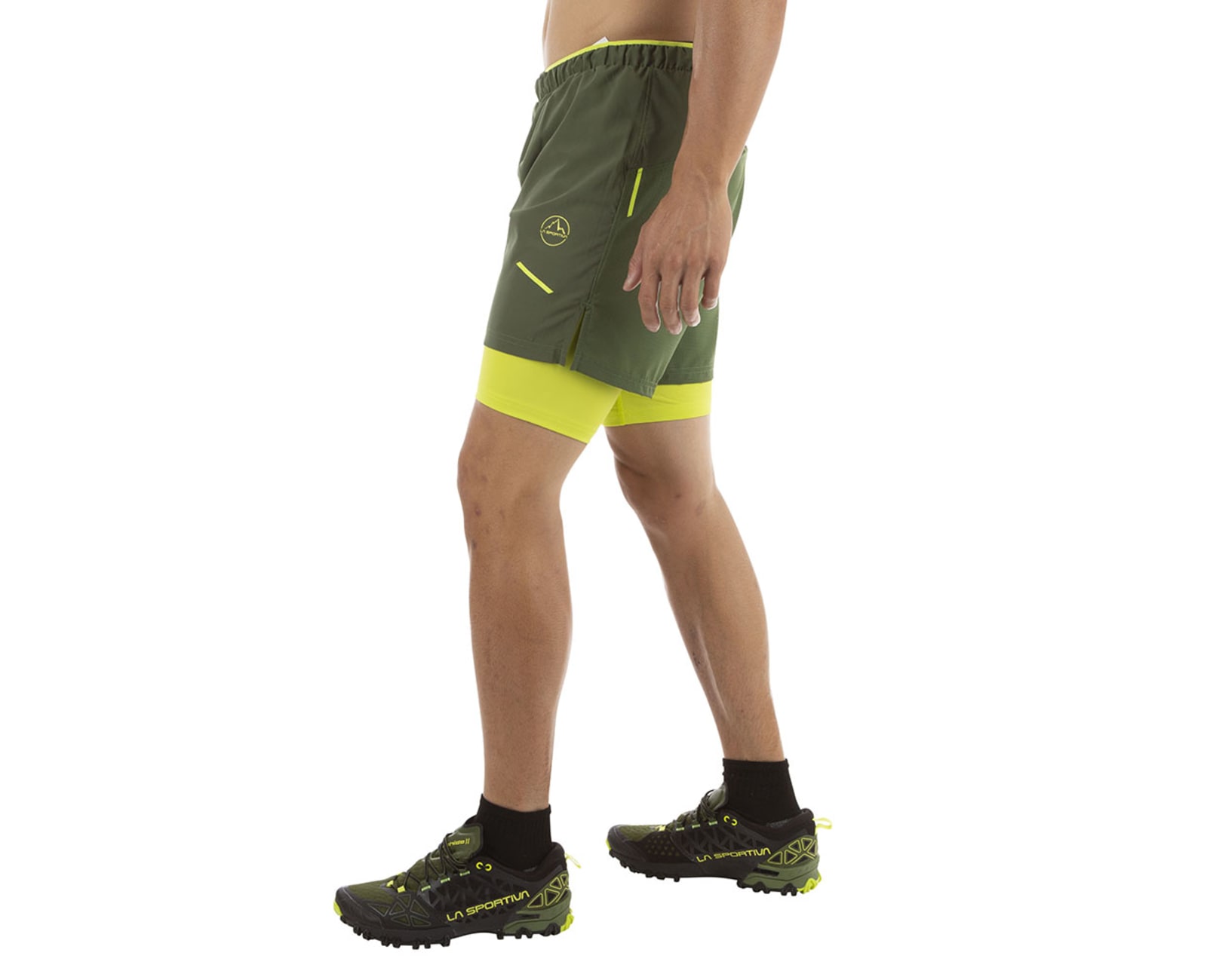 La Sportiva Men's Trail Bite Short - Forest/lime Punch - Small