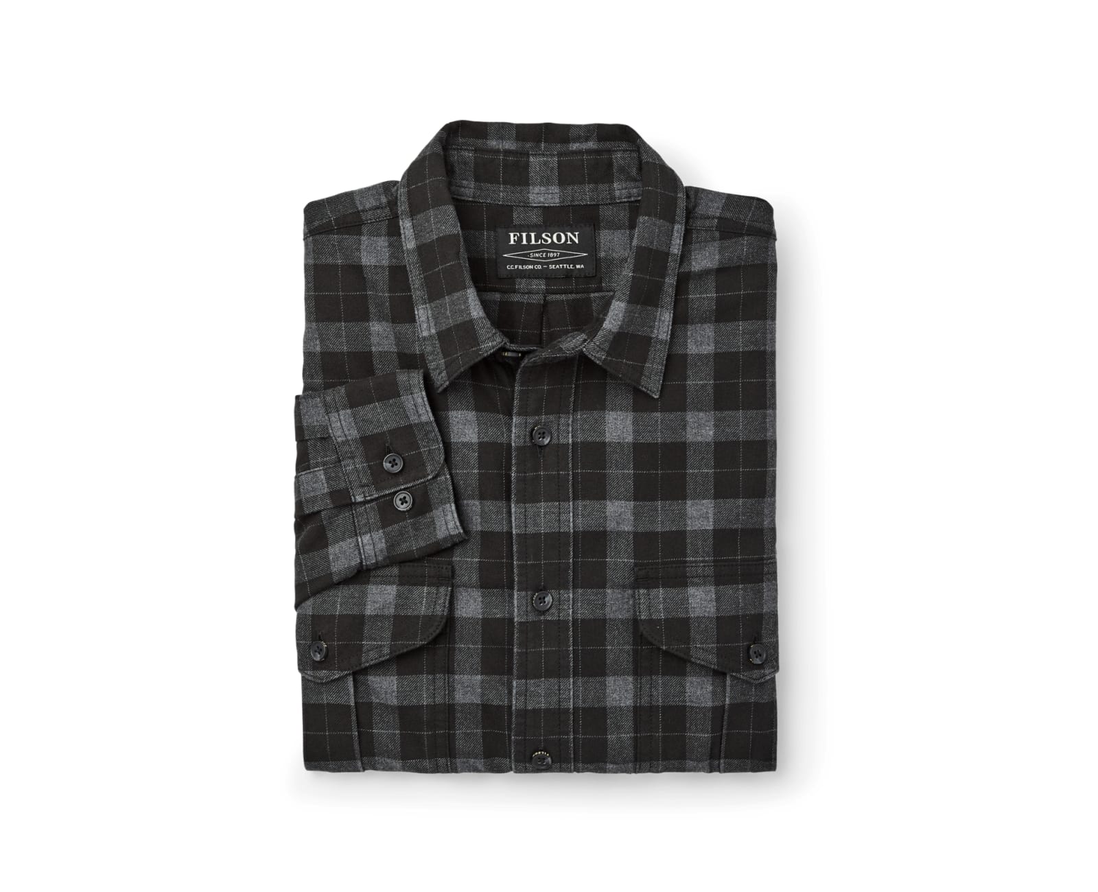 Filson Men's Lt Wt Alaskan Guide Shirt - Blkchrhthr - Small