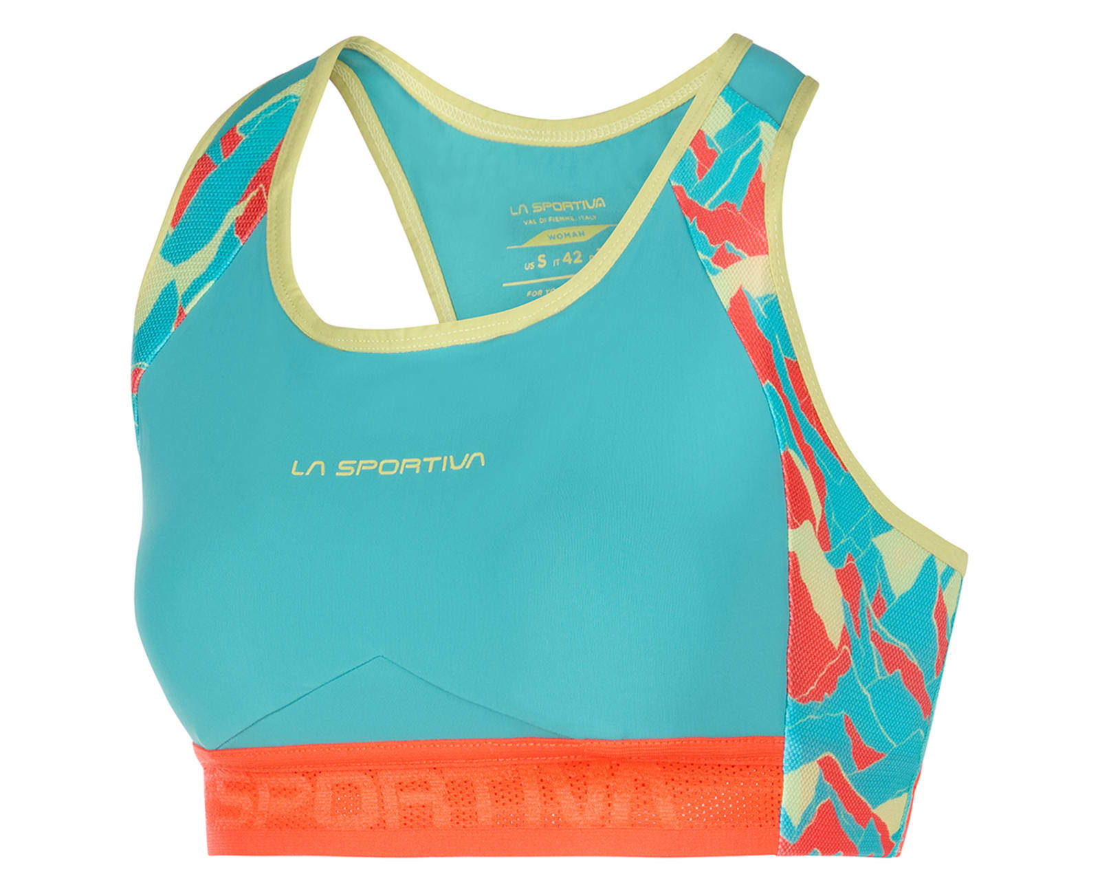 La Sportiva Women's Hover Top - Lagoon/cherry Tomato - Medium