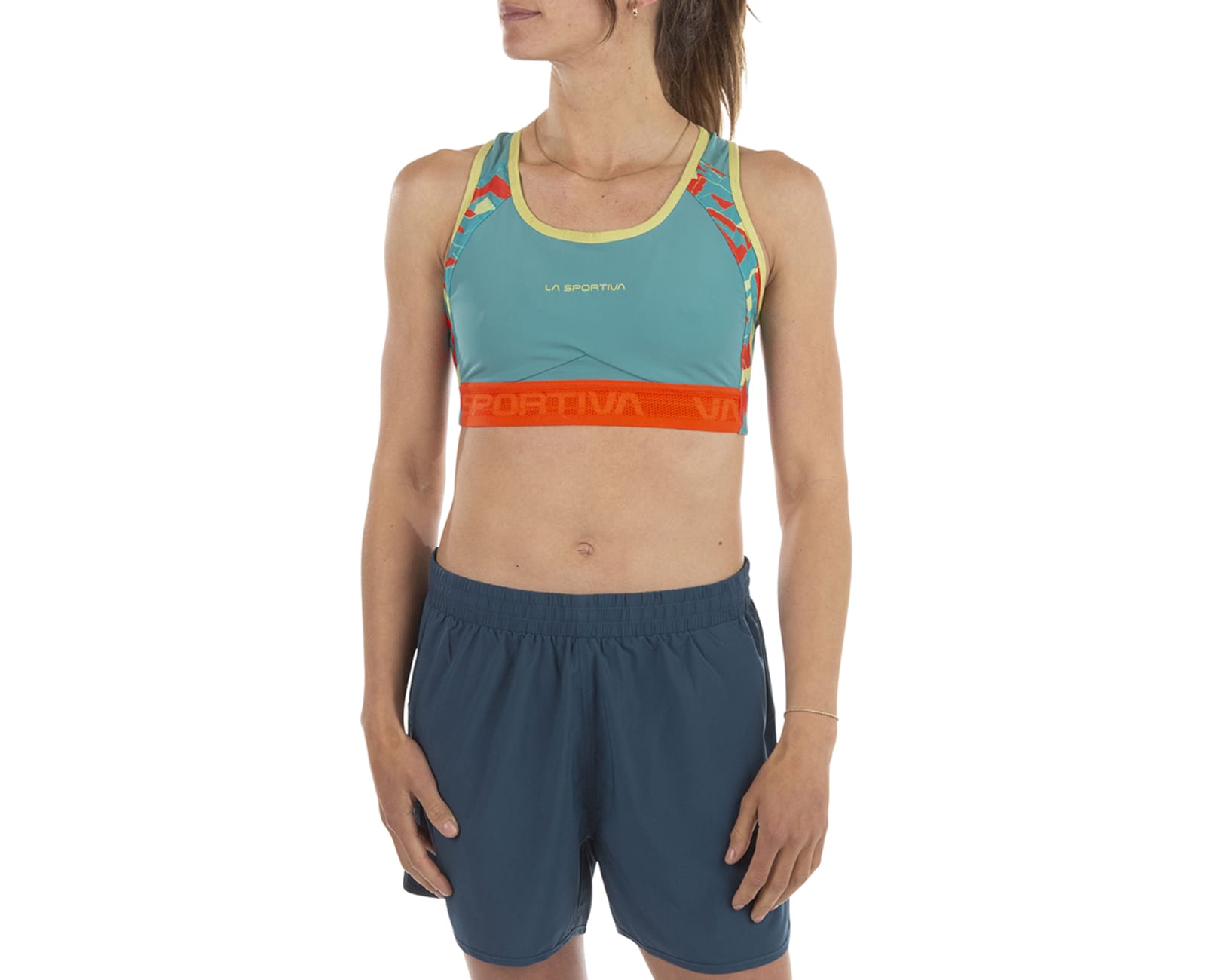 La Sportiva Women's Hover Top - Lagoon/cherry Tomato - Medium
