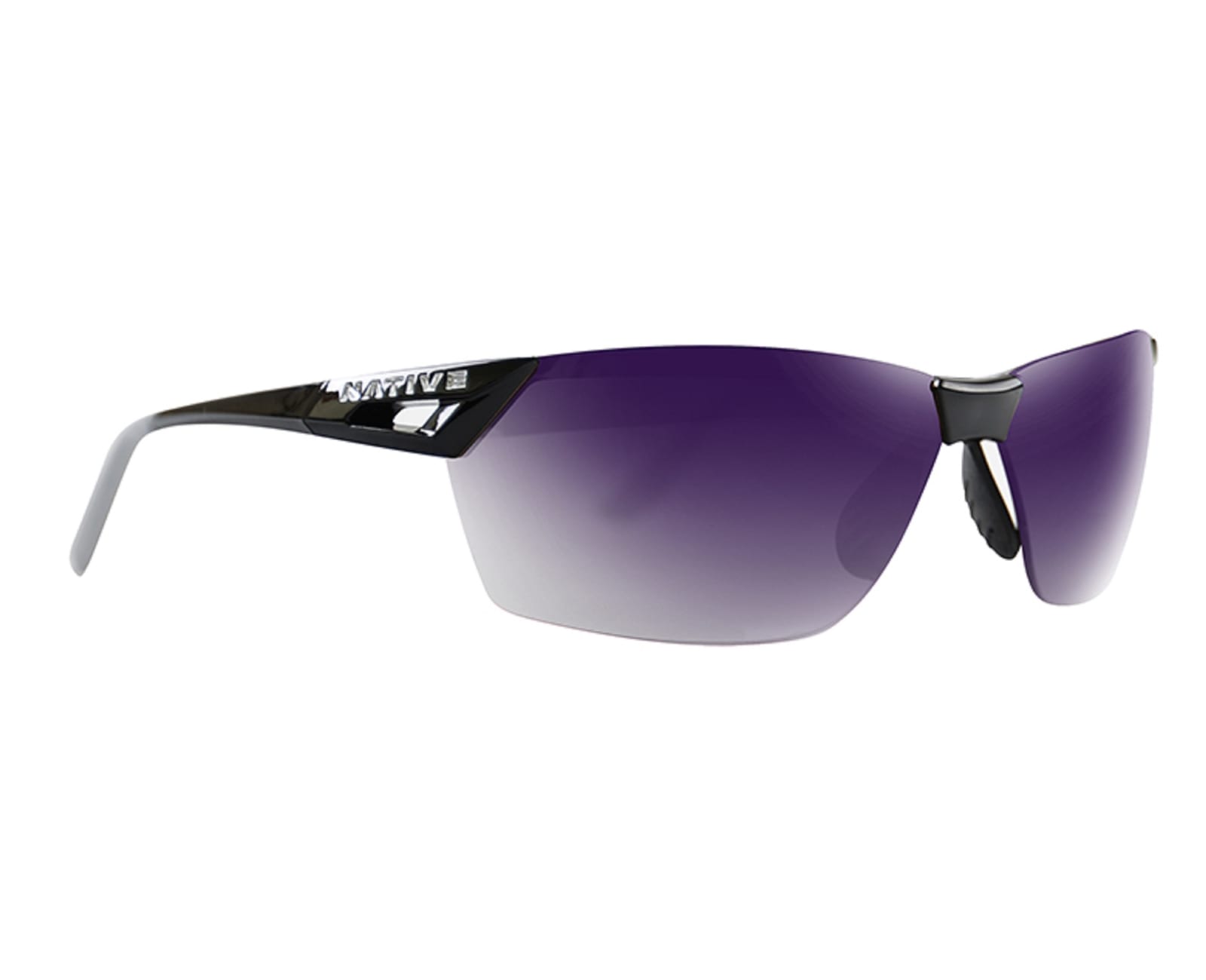 Native Eyewear Vigor Af Sunglasses - Gloss Black/violet Reflex Lenses