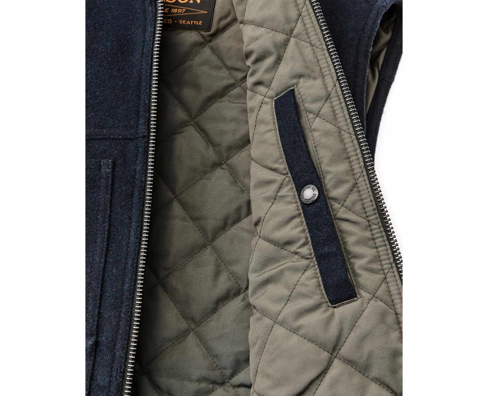 Filson Men's Insulated Wool Work Vest - Navy - Large