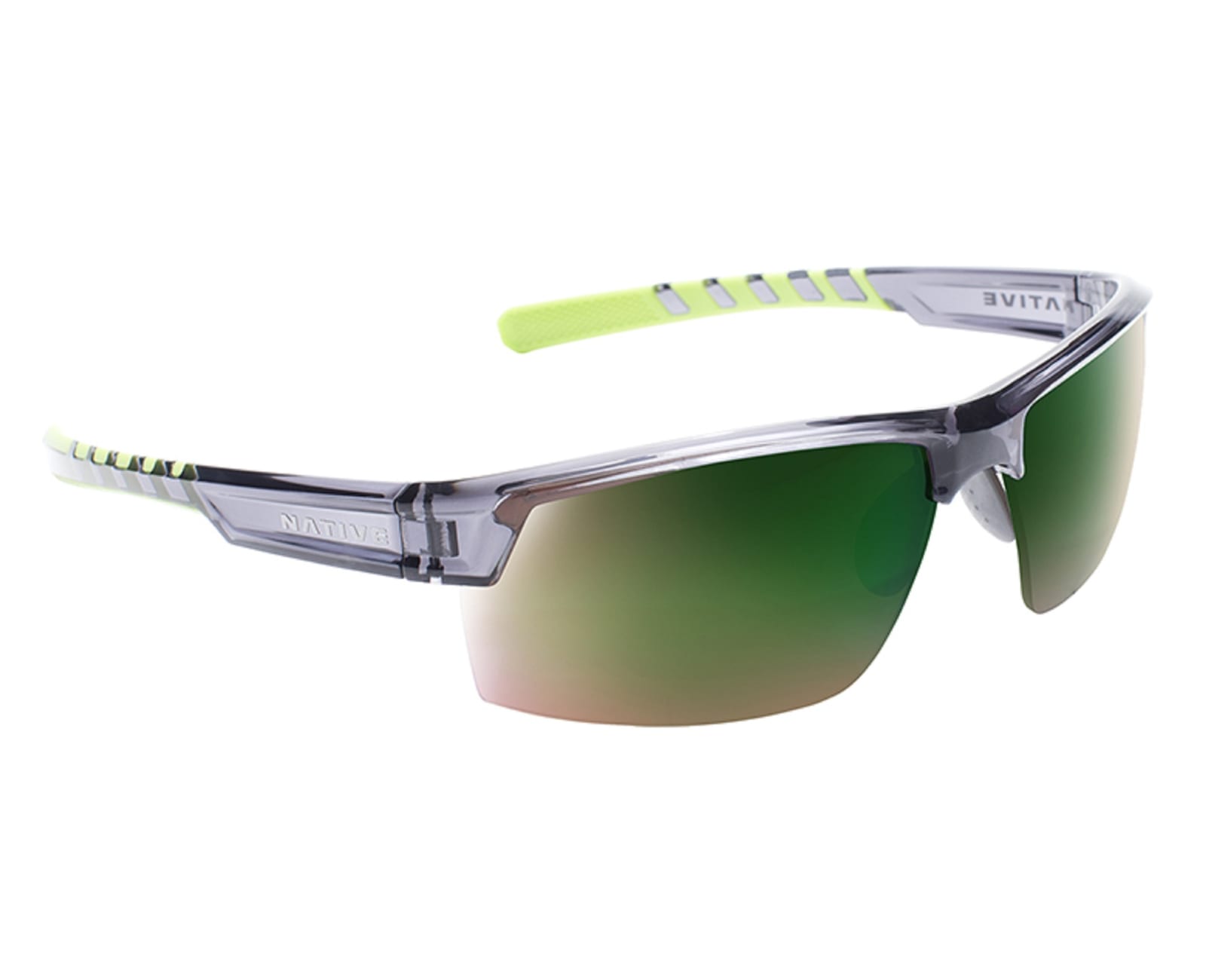 Native Eyewear Catamount Sunglasses - Dark Crystal Gray/green Reflex Lenses