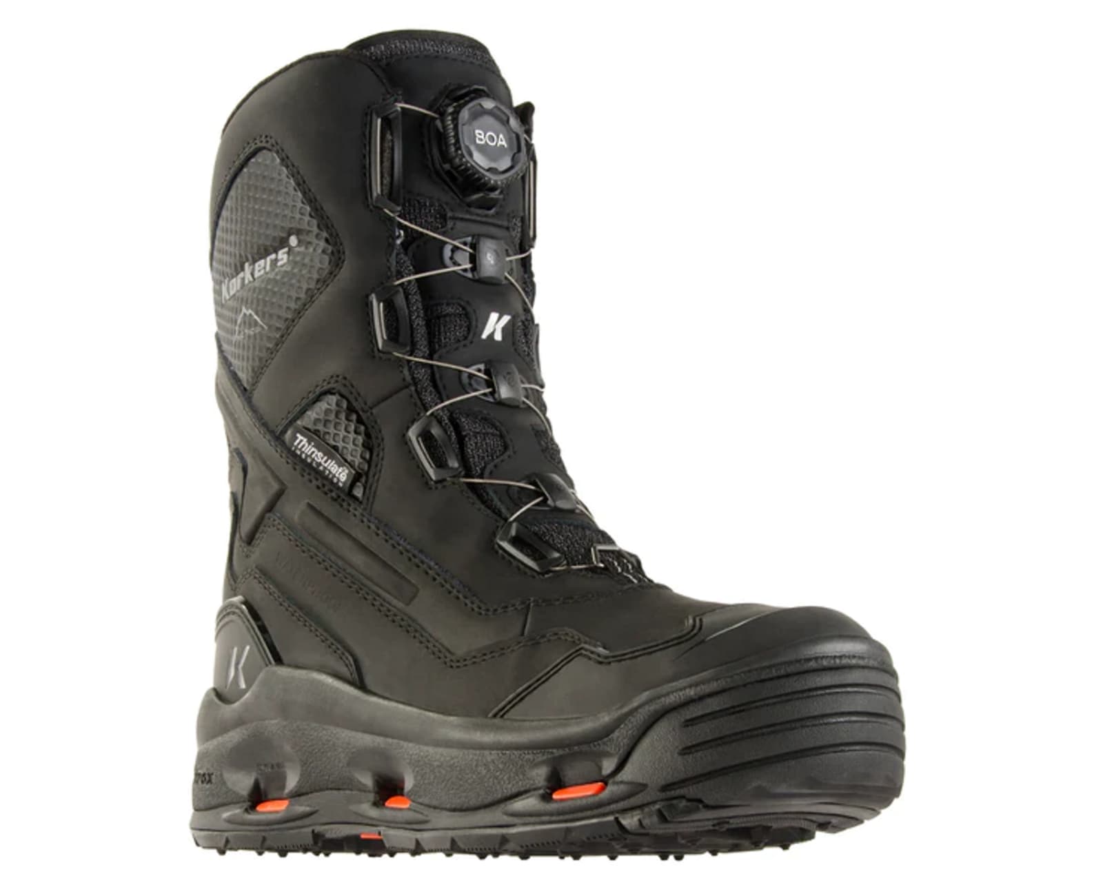 Korkers Men's Polar Vortex 600 W/ Snowtrac Sole - Black - 12