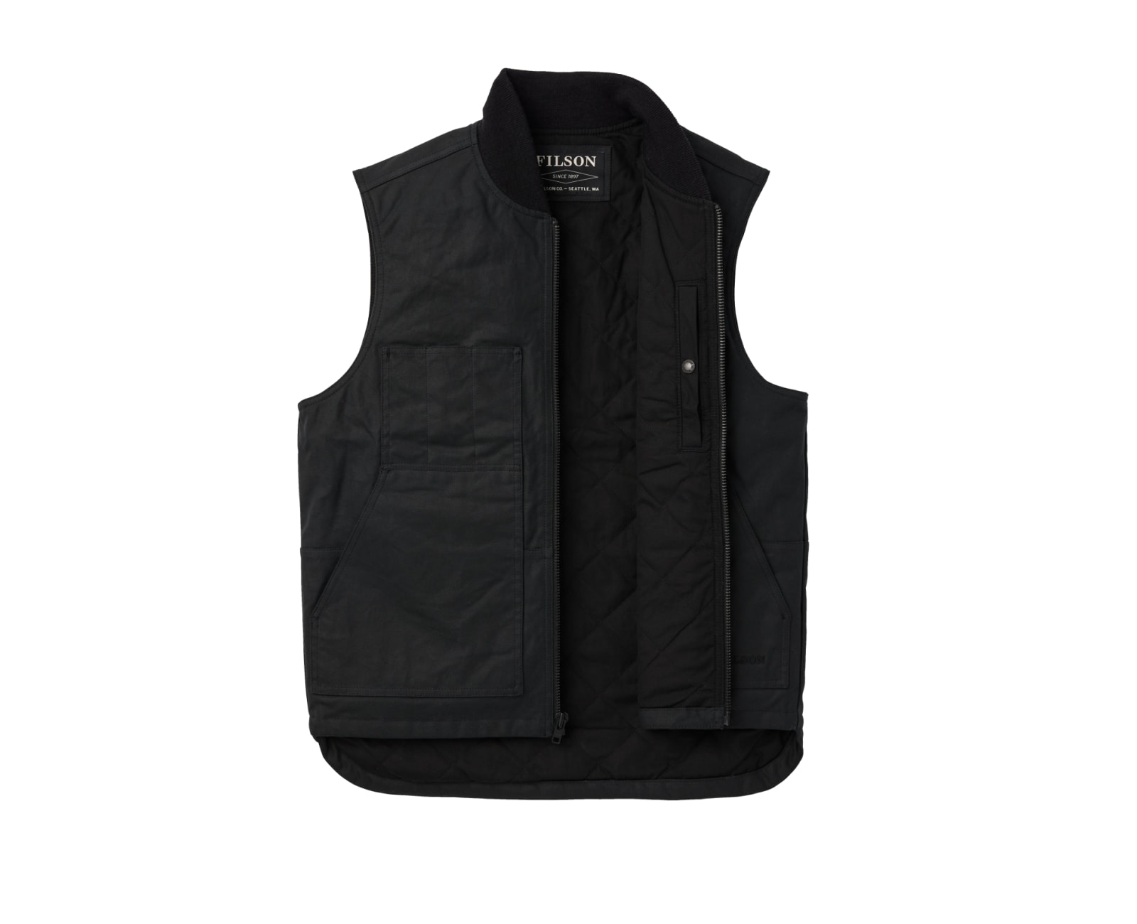 Filson Men's Tin Cloth Insulated Work Vest - Black - 2XL