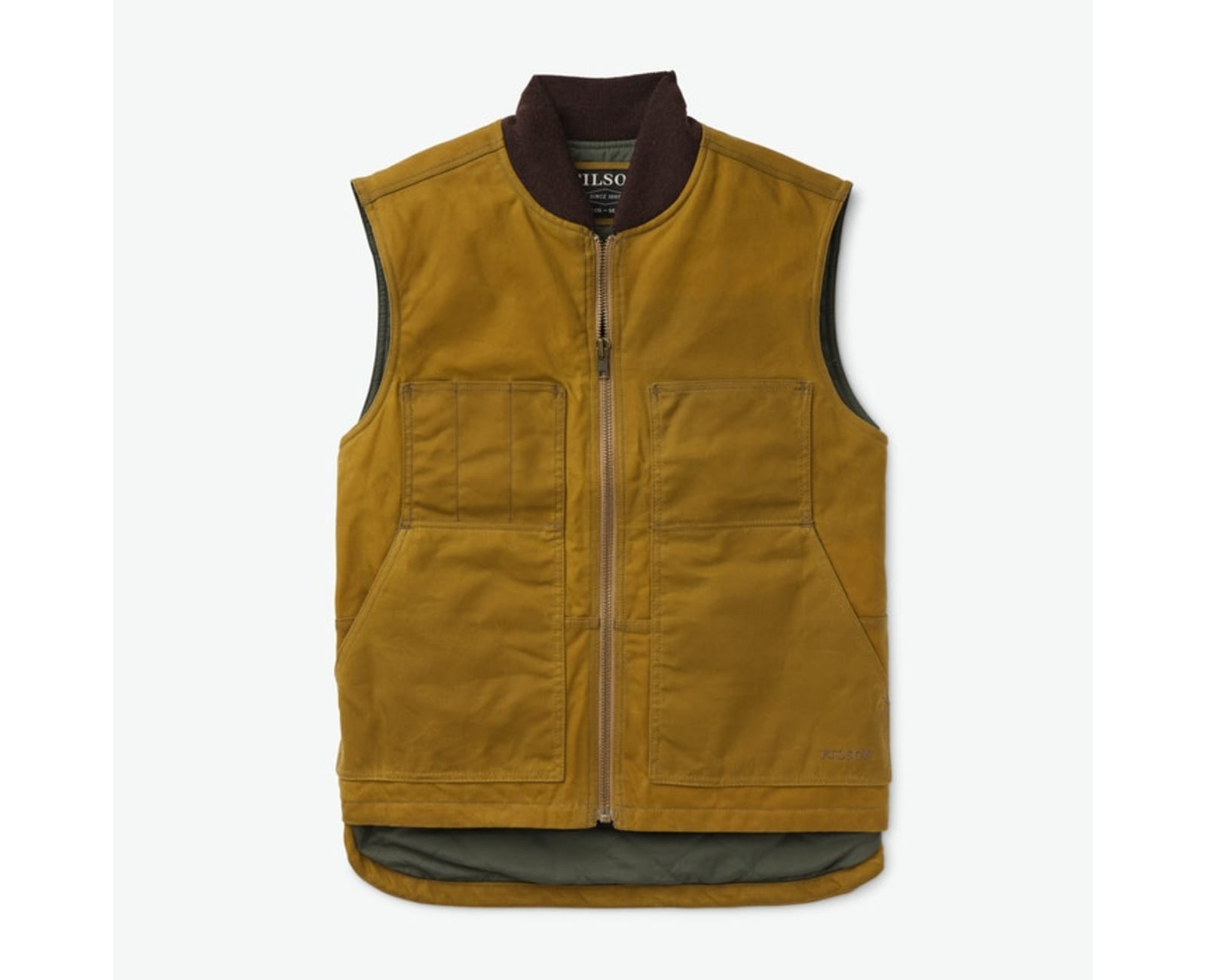 Filson Men's Tin Cloth Insulated Work Vest - Dark Tan - XL