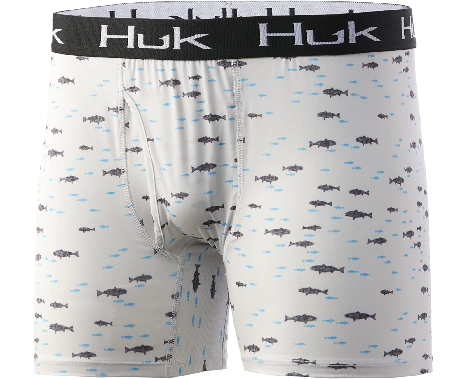 Huk Men's Fish School Boxer Brief - Oyster - Medium
