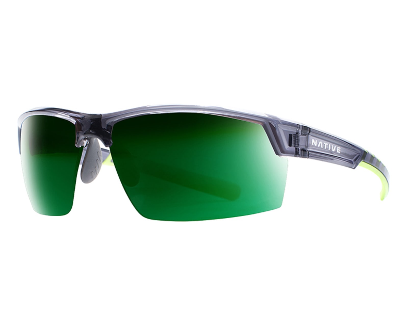 Native Eyewear Catamount Sunglasses - Dark Crystal Gray/green Reflex Lenses