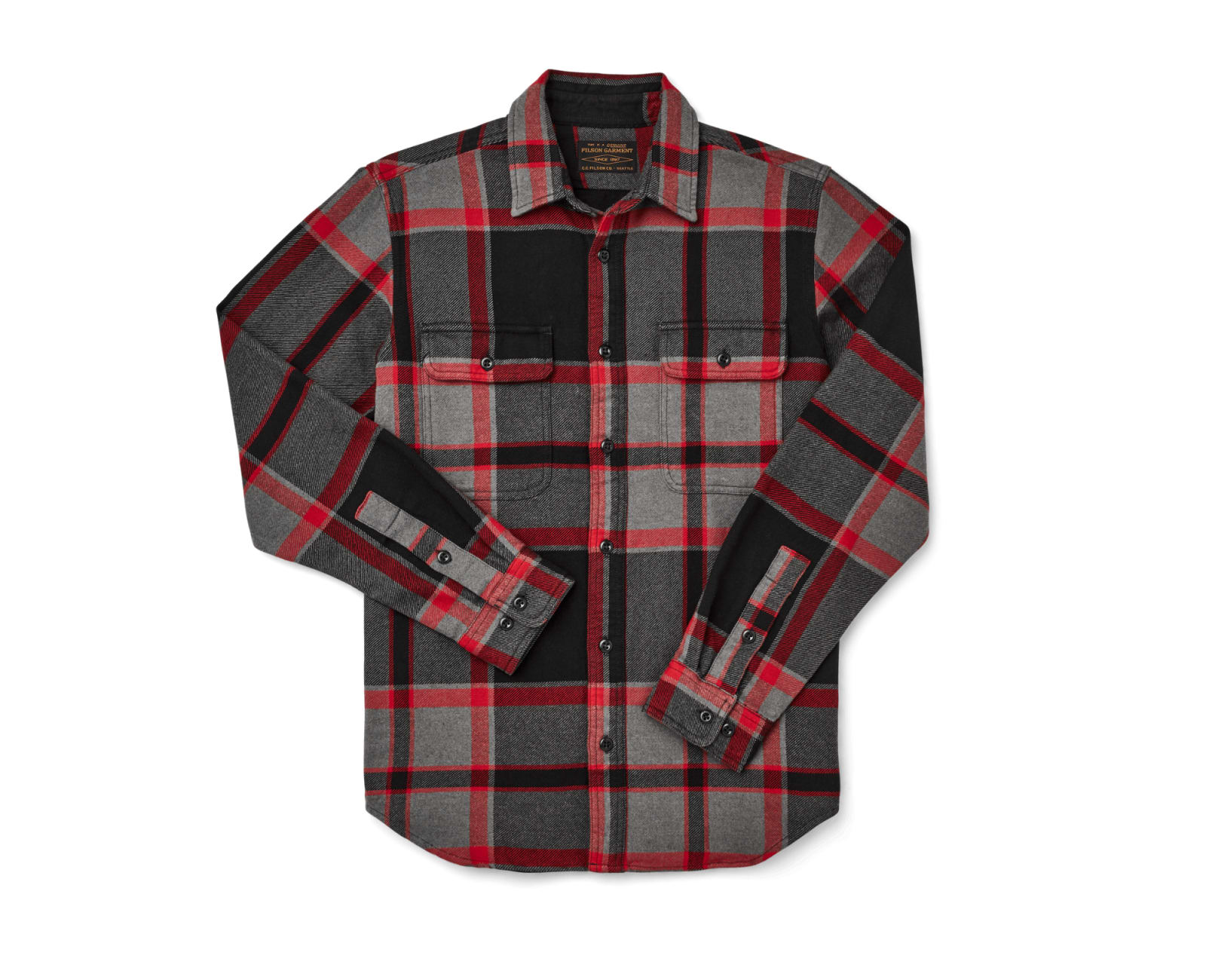 Filson Men's Vintage Flannel Work Shirt - Blkchrhthr - XL