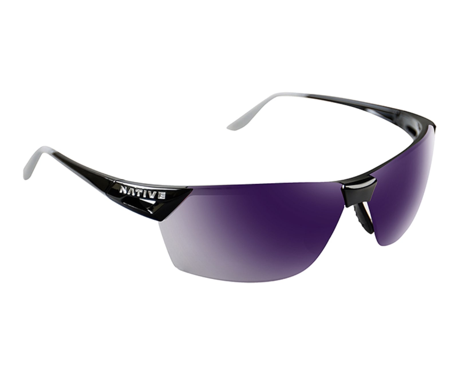 Native Eyewear Vigor Af Sunglasses - Gloss Black/violet Reflex Lenses