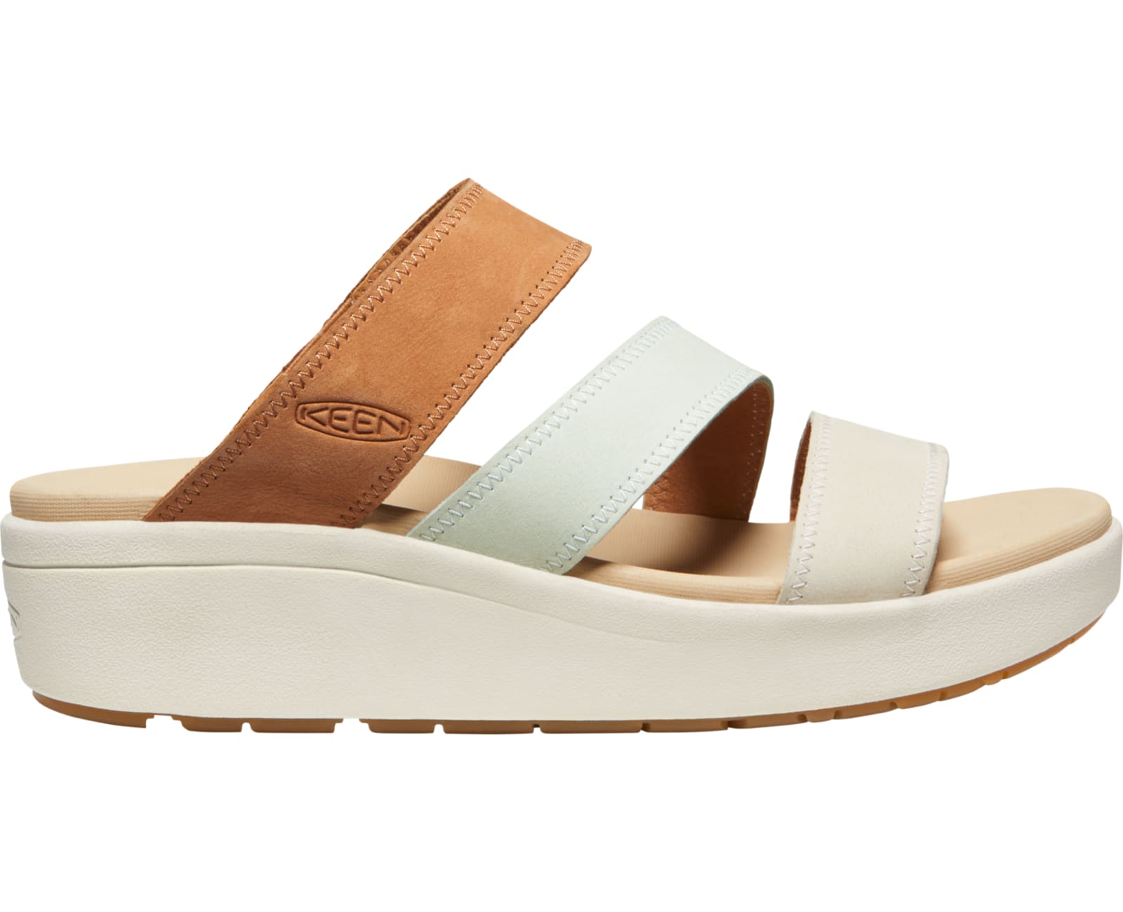 Keen Women's Ellecity Slide - Natural Leather/clearly Aqua - 9.5