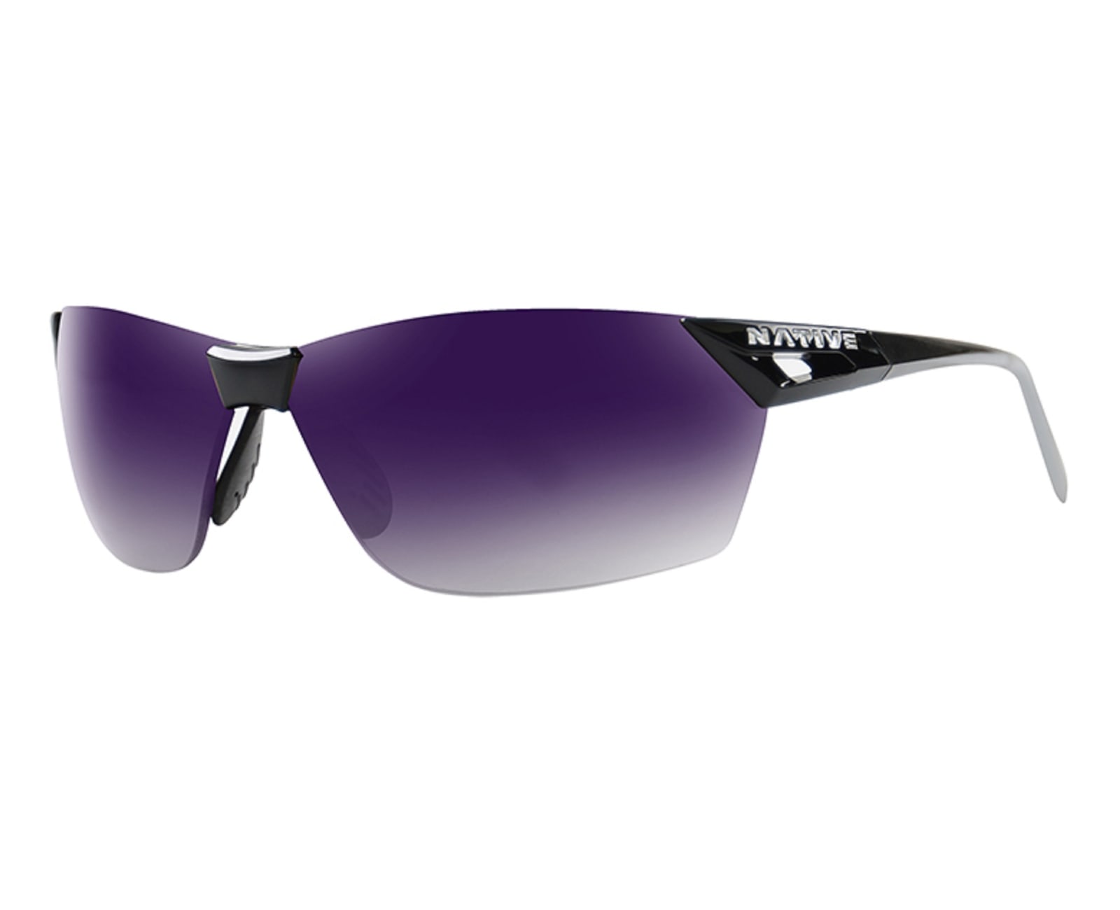 Native Eyewear Vigor Af Sunglasses - Gloss Black/violet Reflex Lenses
