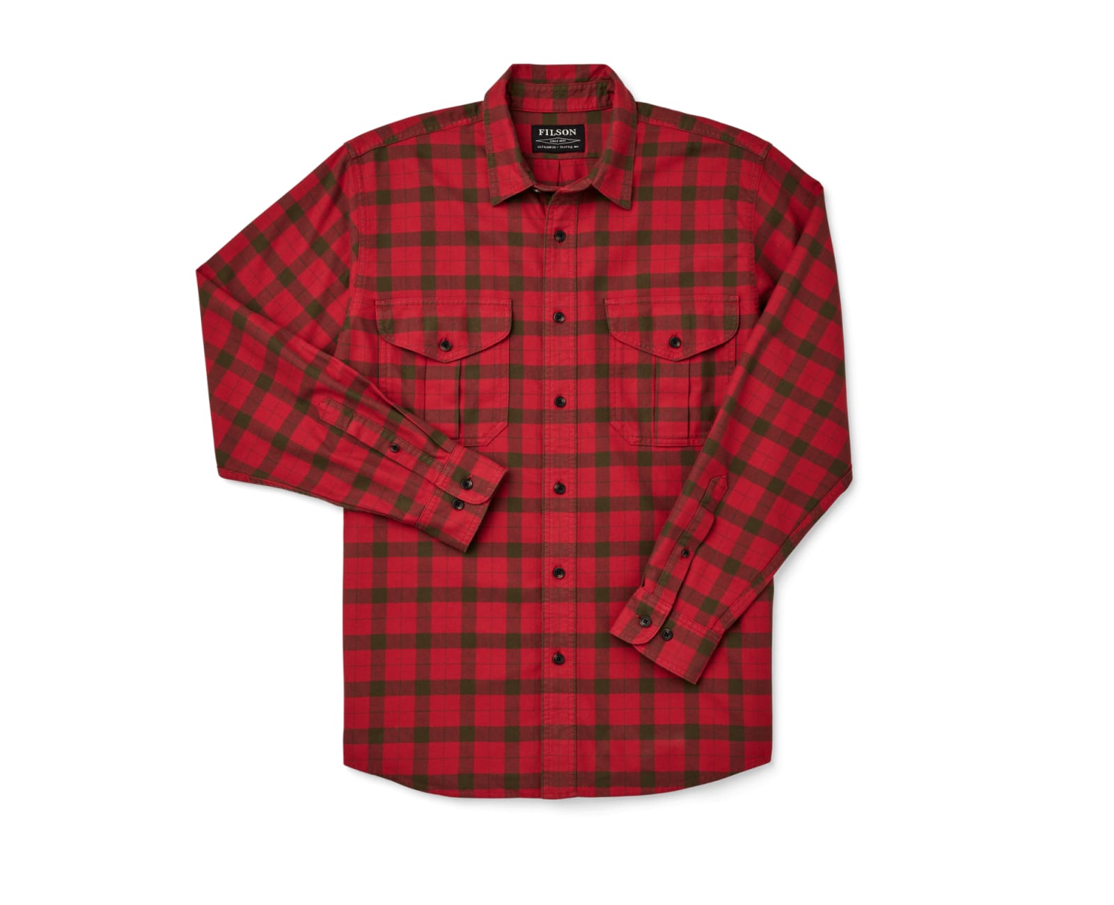 Filson Men's Lt Wt Alaskan Guide Shirt - Redsurgrn - Medium