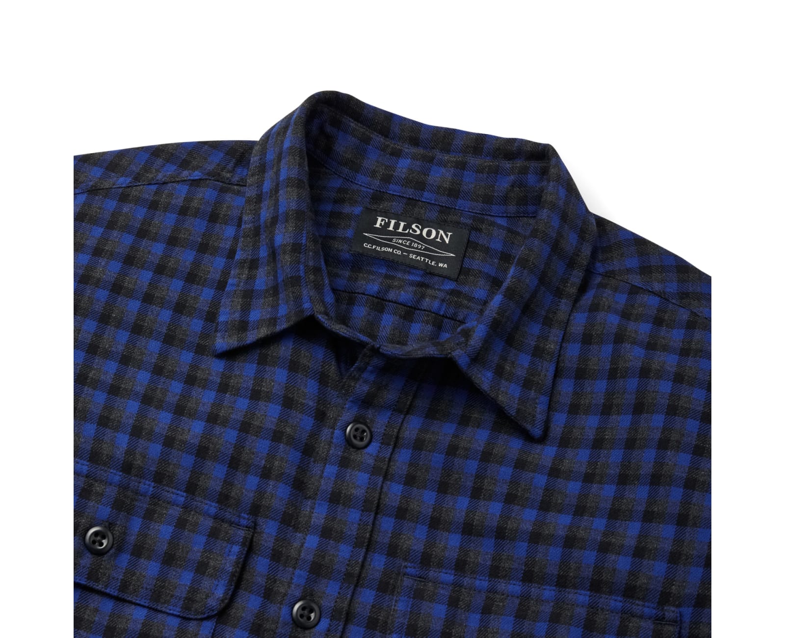 Filson Men's Scout Shirt - Cobalt Black Heather Gray - Medium