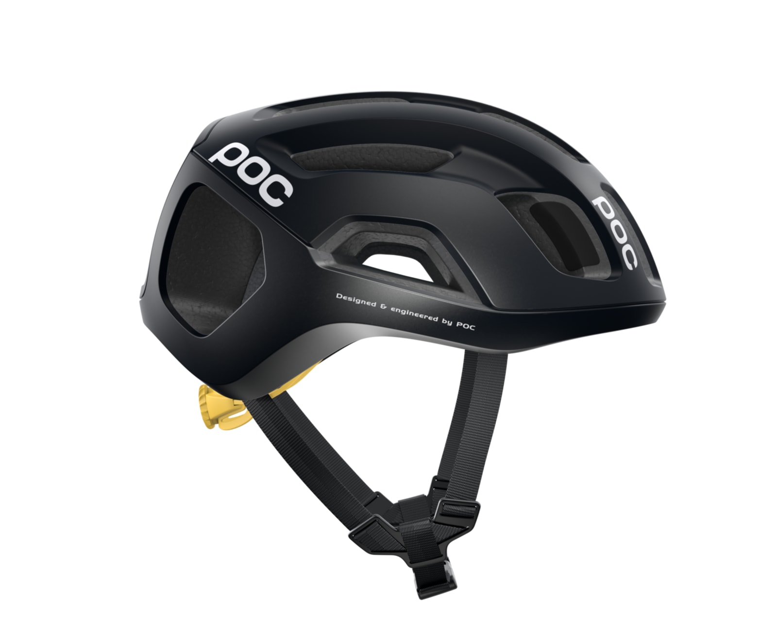POC Ventral Air Spin Helmet - Uranium Black/sulfur Yellow Matte - Small