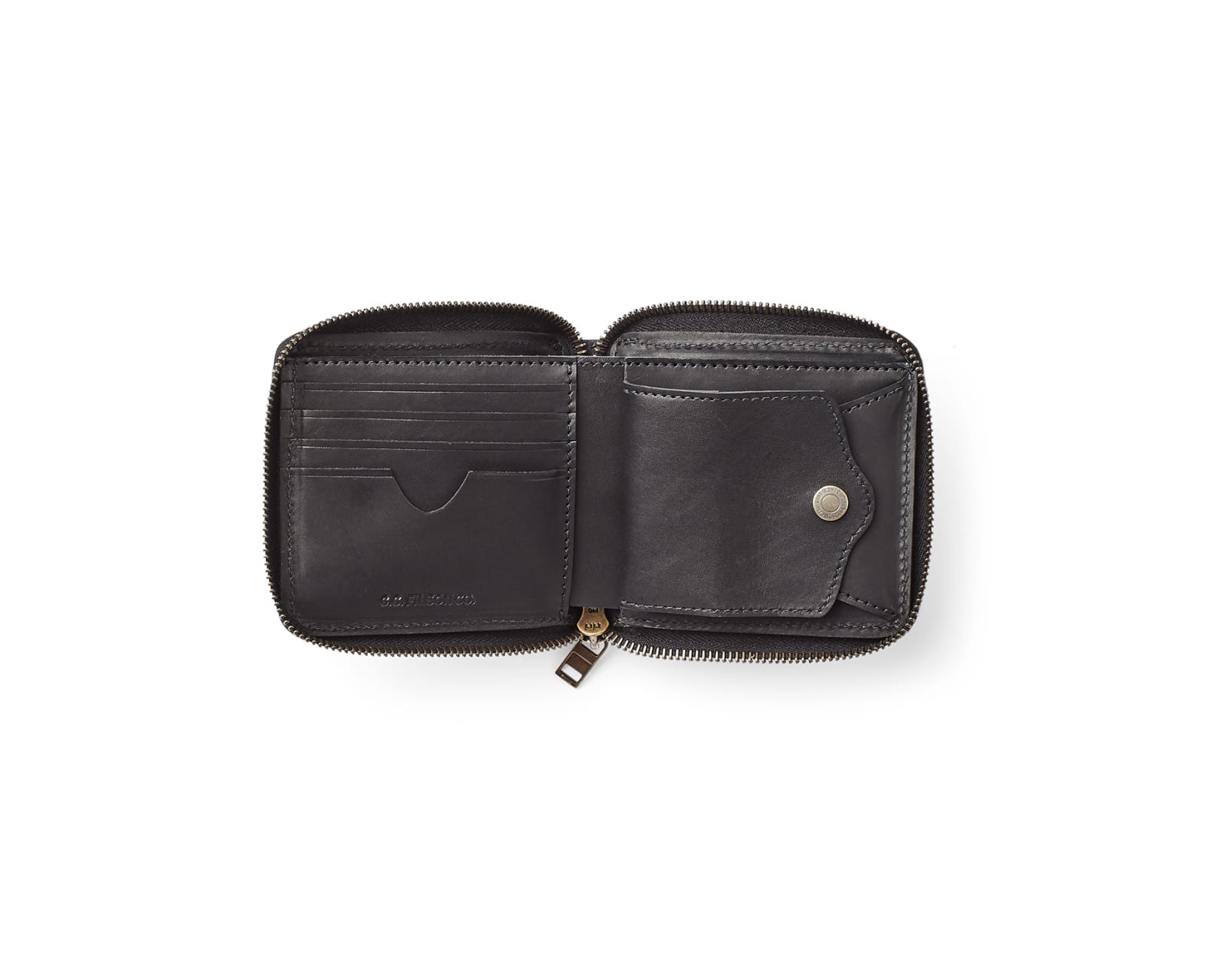 Filson Dawson Leather Zip Wallet - Black