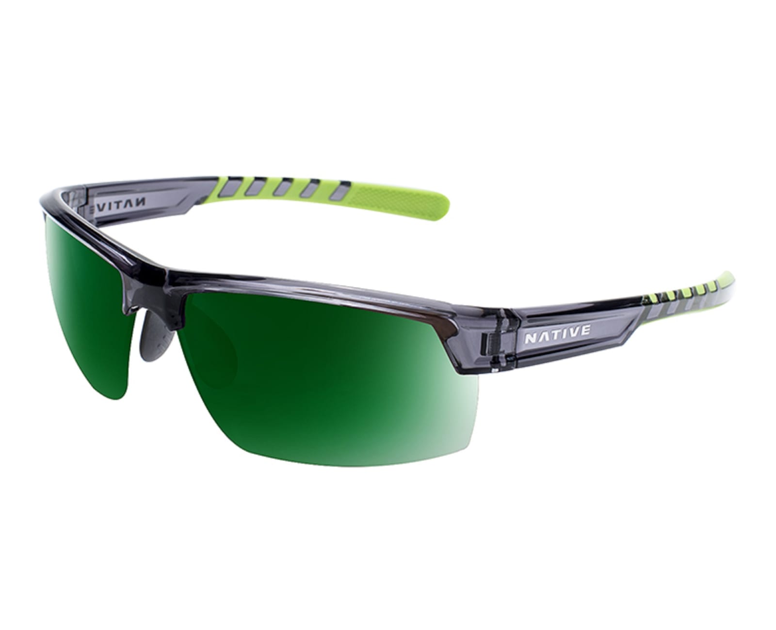 Native Eyewear Catamount Sunglasses - Dark Crystal Gray/green Reflex Lenses