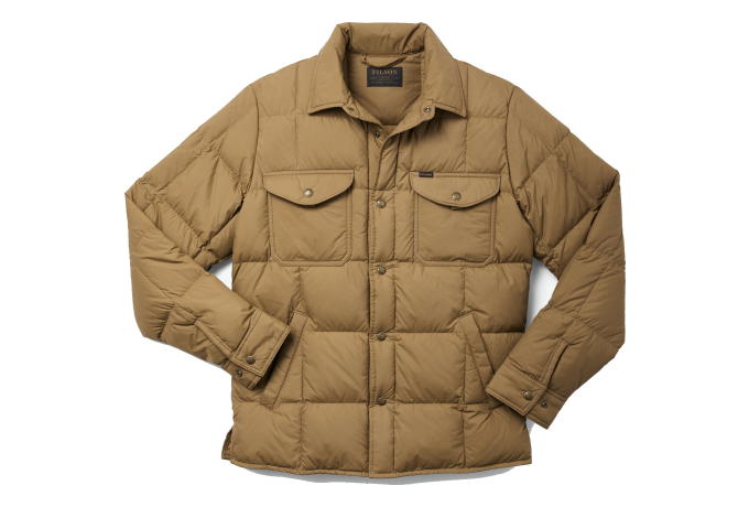 Filson Men's Lightweight Down Jac-shirt - Dark Tan - XL