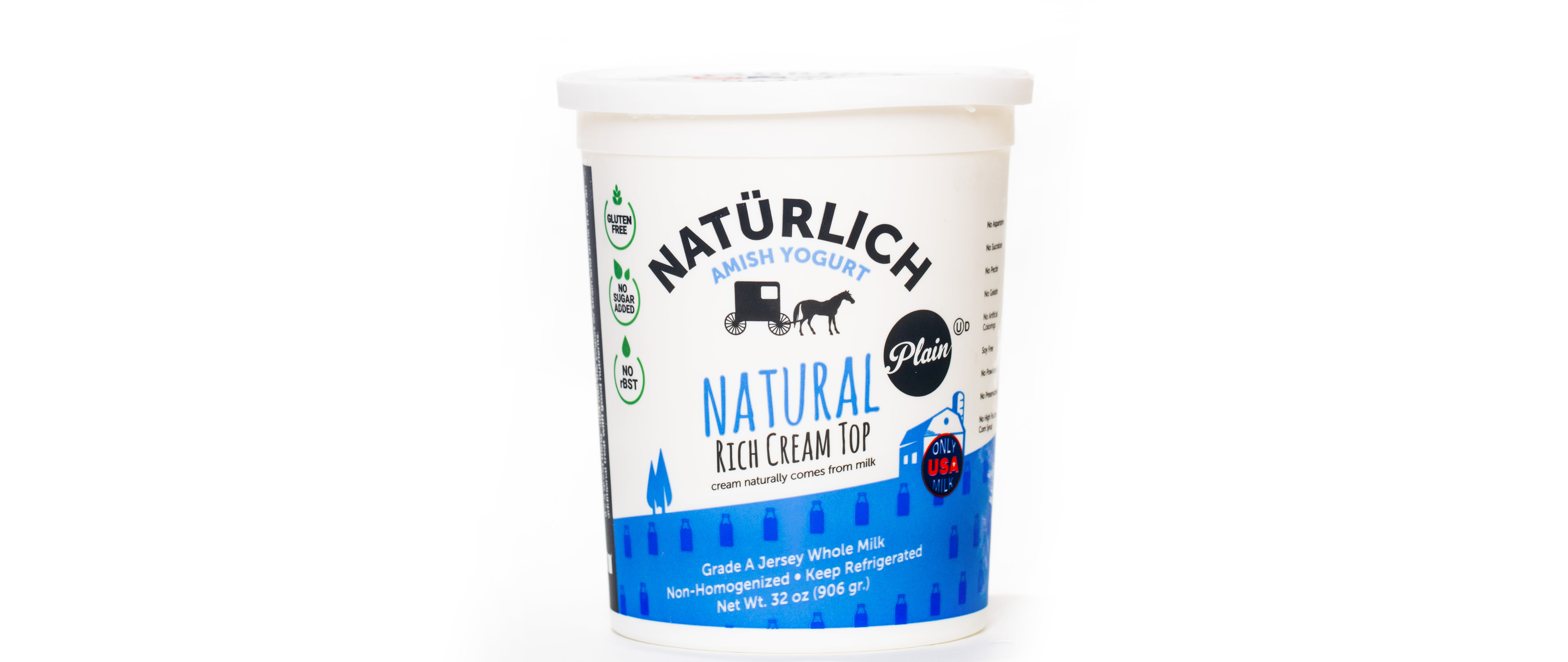 Natural Rich Cream Top Plain Yogurt - Behind the Union Symbol