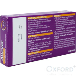 Allevia Fexofenadine 120mg tablets 15 pack hayfever relief