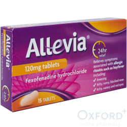 Allevia Fexofenadine 120mg tablets 15 pack hayfever relief