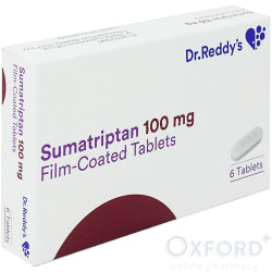 Buy Sumatriptan 100mg, 6 Tablets for £11.95