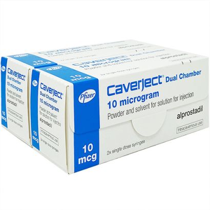 Caverject (Alprostadil) 10mcg/0.5ml DUAL Chamber 2 Inj x 2 pack (10)
