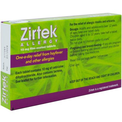 Buy Zirtek Allergy Relief Tablets (Cetirizine)