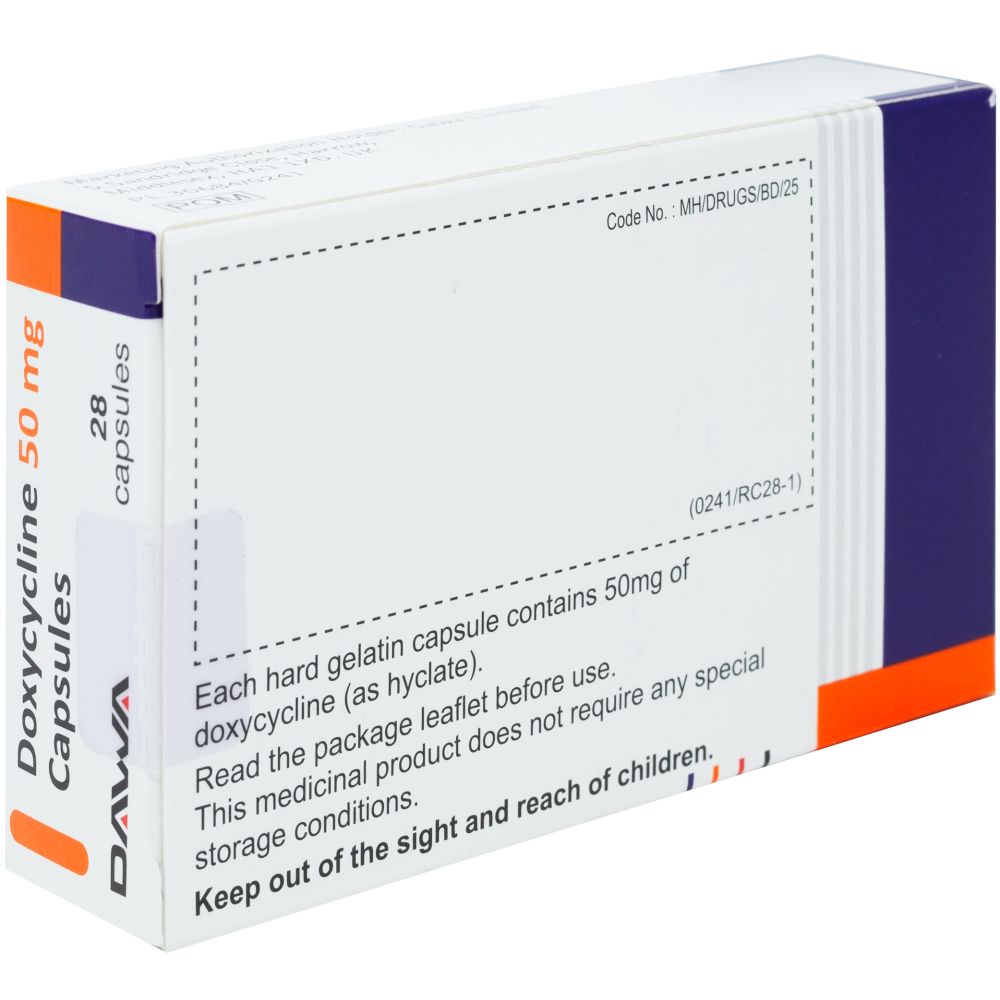 Buy Doxycycline 50mg for Treating Acne, 28 Capsules for £15.99