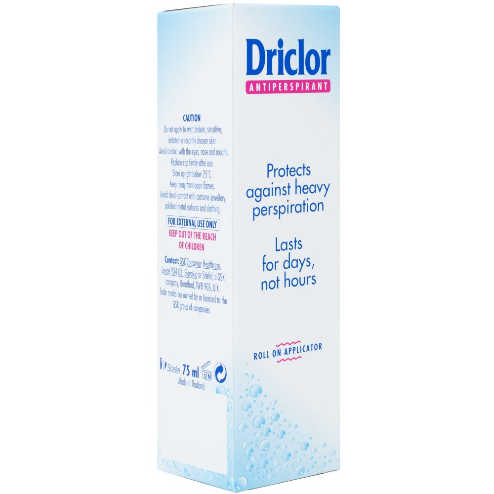 Driclor 20% Roll on Antiperspirant 75ml | Oxford Online Pharmacy