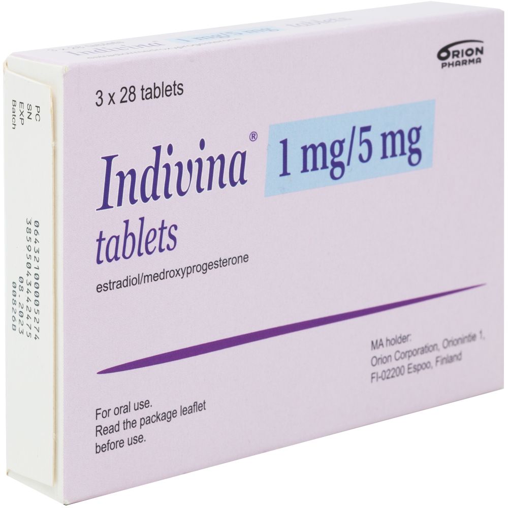 Buy Indivina 1/5mg, 84 HRT Therapy Tablets for £49.98