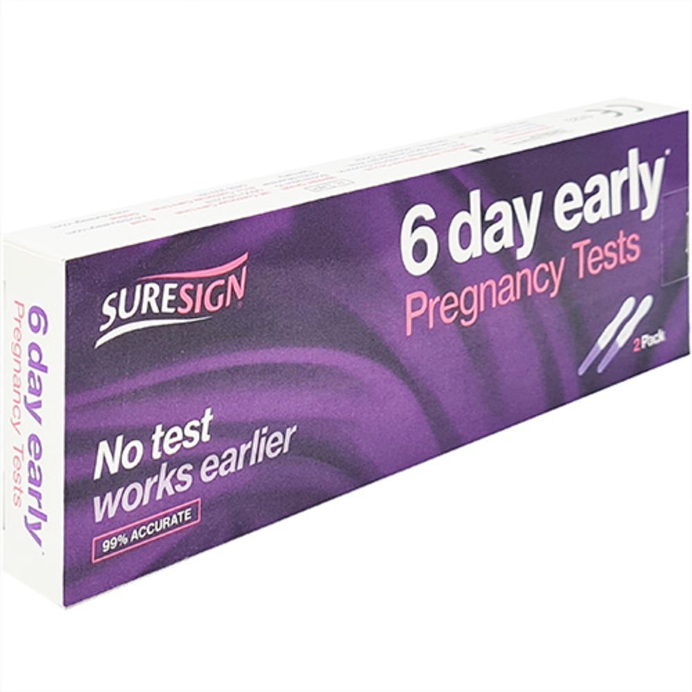 Buy SureSign Pregnancy Test, 6 Day Early 2 pack for £7.00