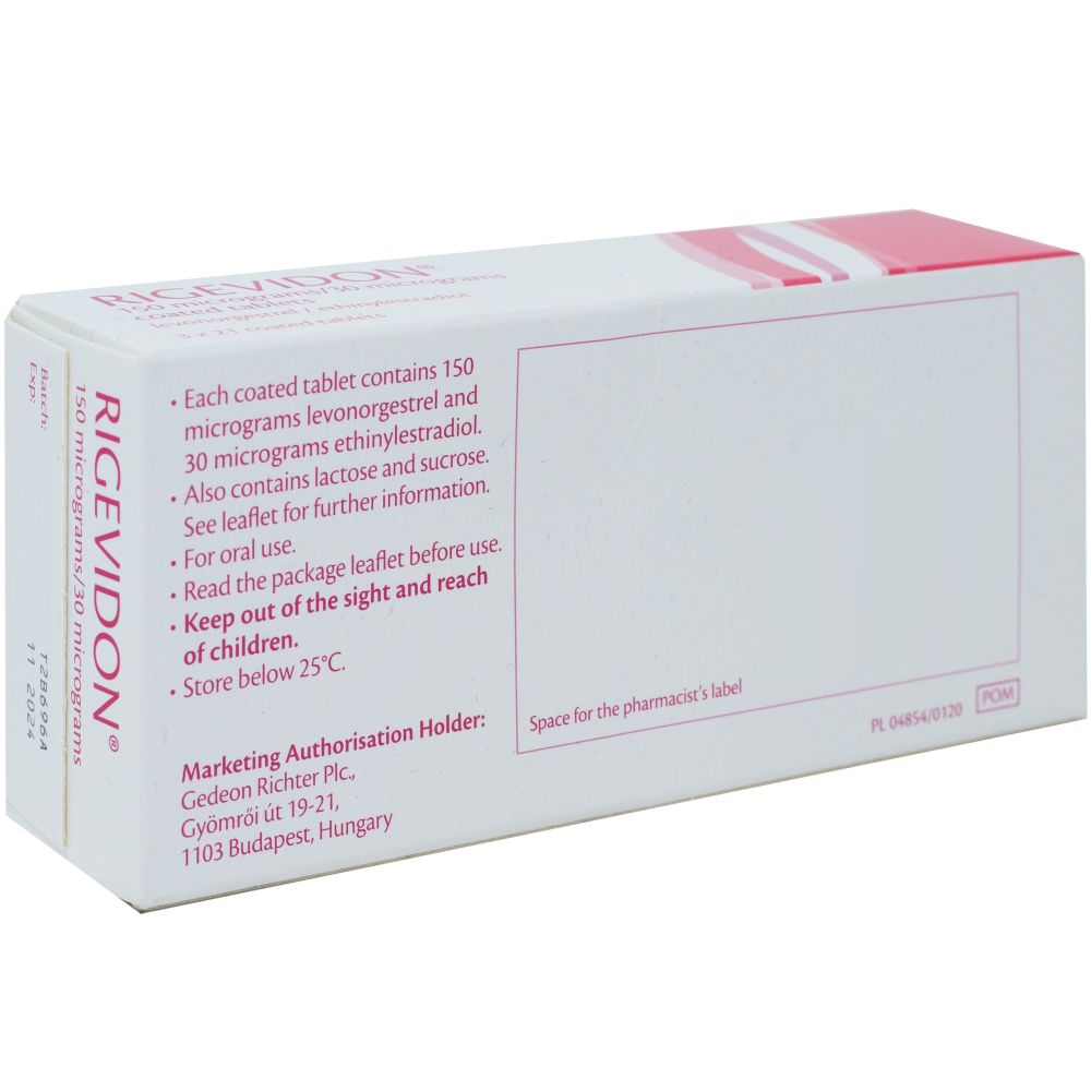 Buy Rigevidon, Contraceptive Pills, 3m supply for £19.99