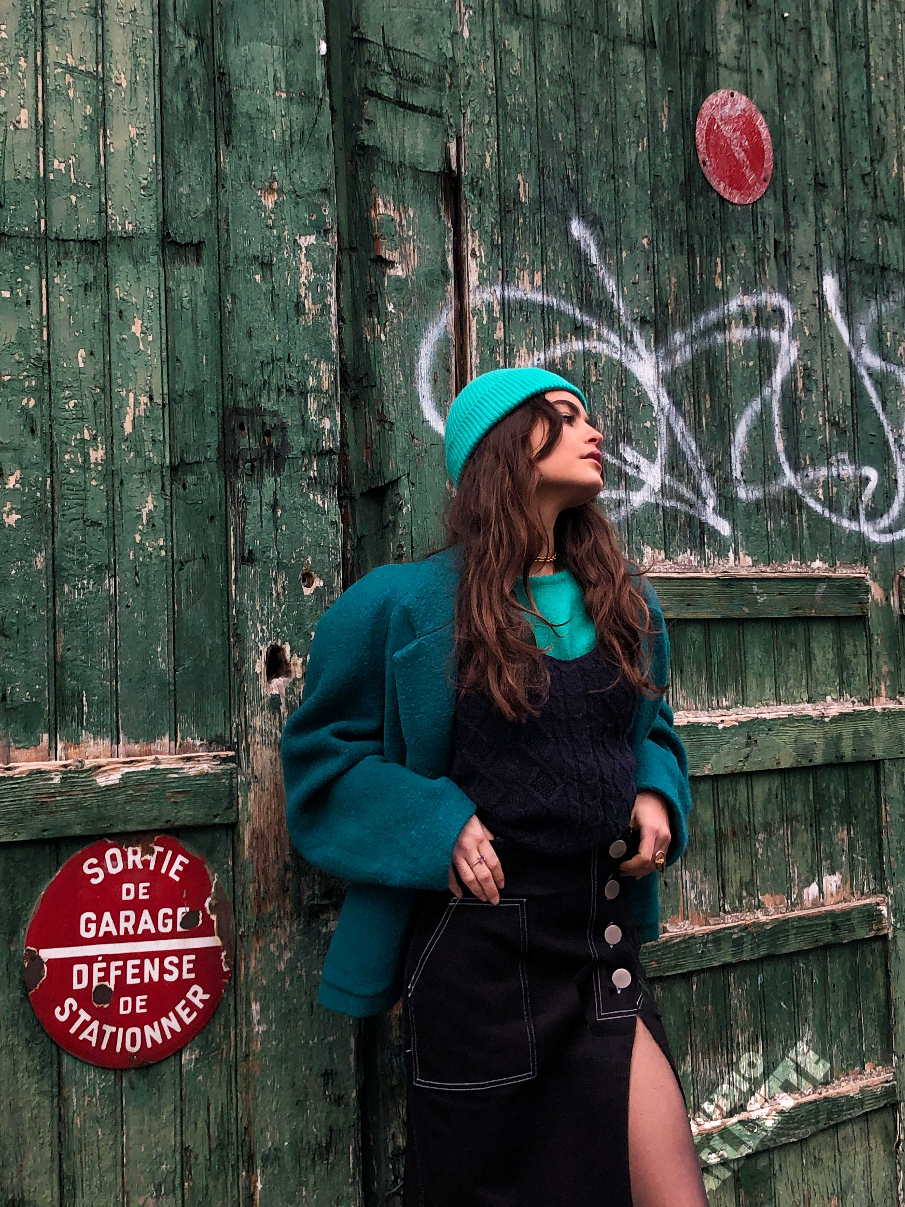 Look Cheminot Turquoise et Denim Noir | STUDIO PAILLETTE