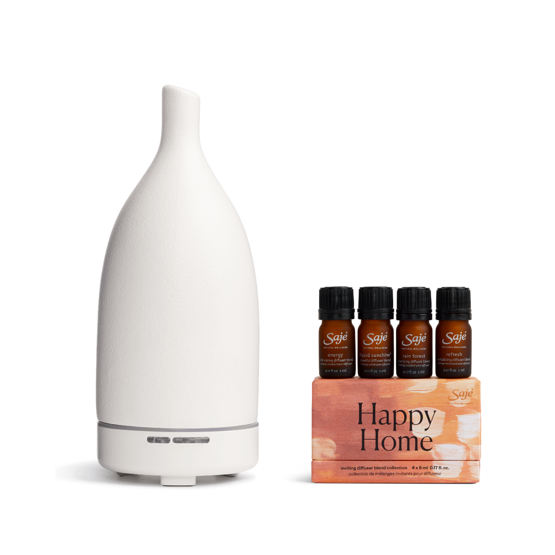 Saje Natural Wellness Aroma Om Diffuser Happy Home Set AIR MILES