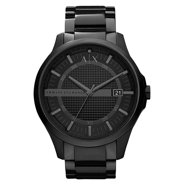 Armani Exchange Three-Hand Black Stainless Steel Watch | AIR MILES