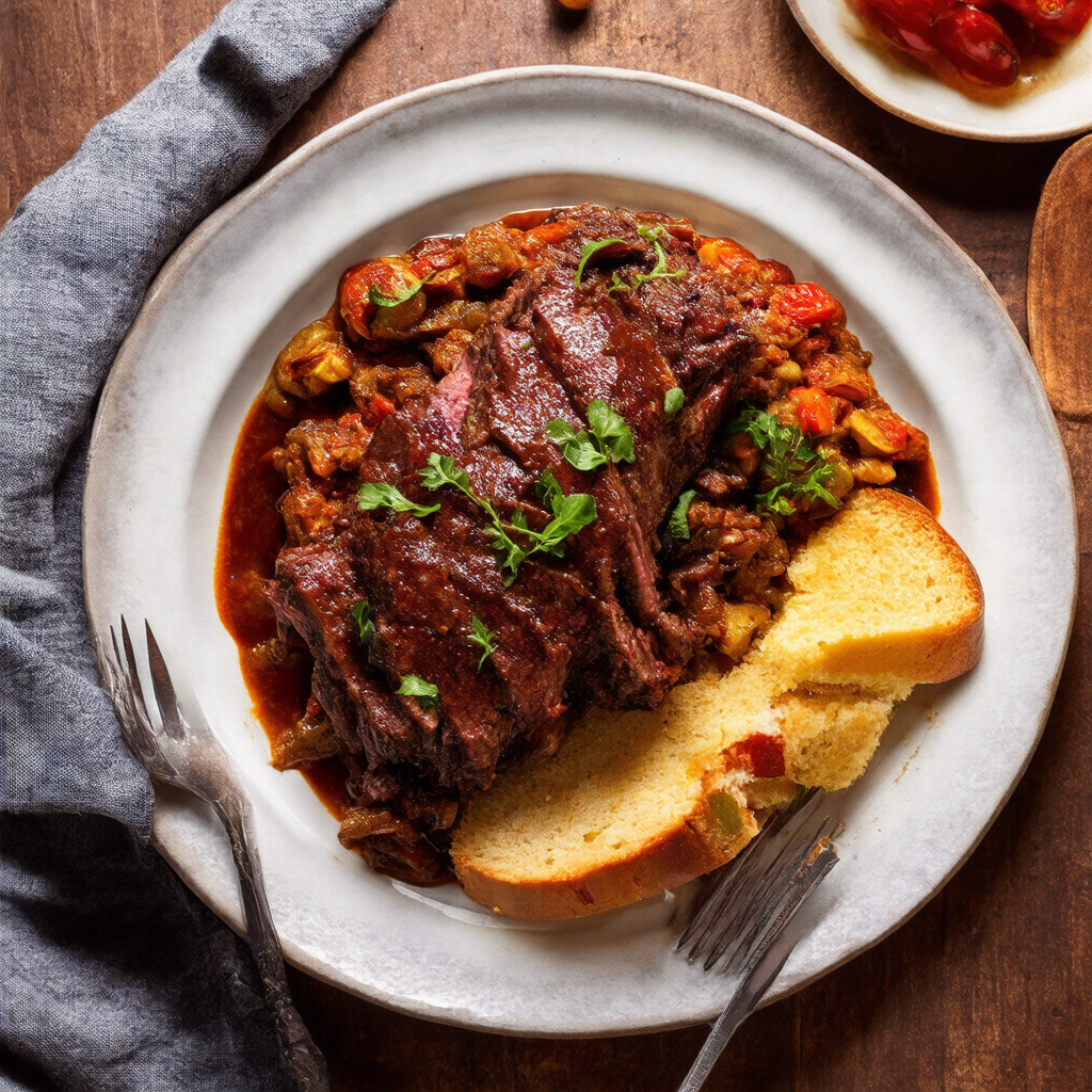 Bourbon-Braised Ancho Chilli Beef Brisket - Pantry Bliss