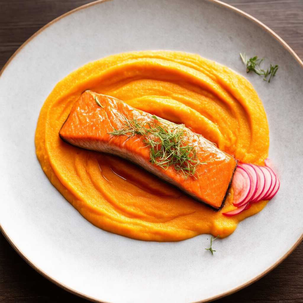 Miso Gochujang-Glazed Salmon with Sweet Potato Puree - Pantry Bliss