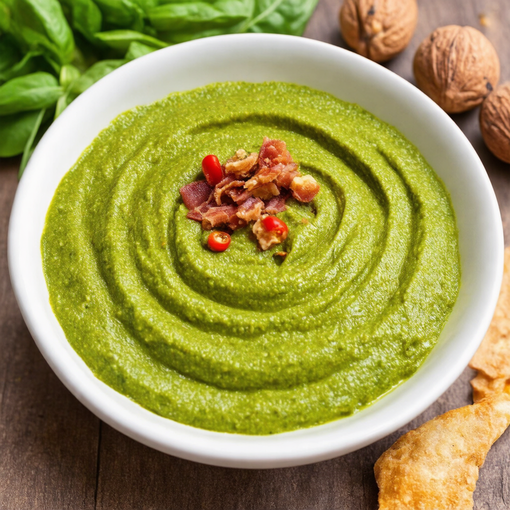 Chilli Walnut Pesto with Crispy Pancetta - Pantry Bliss