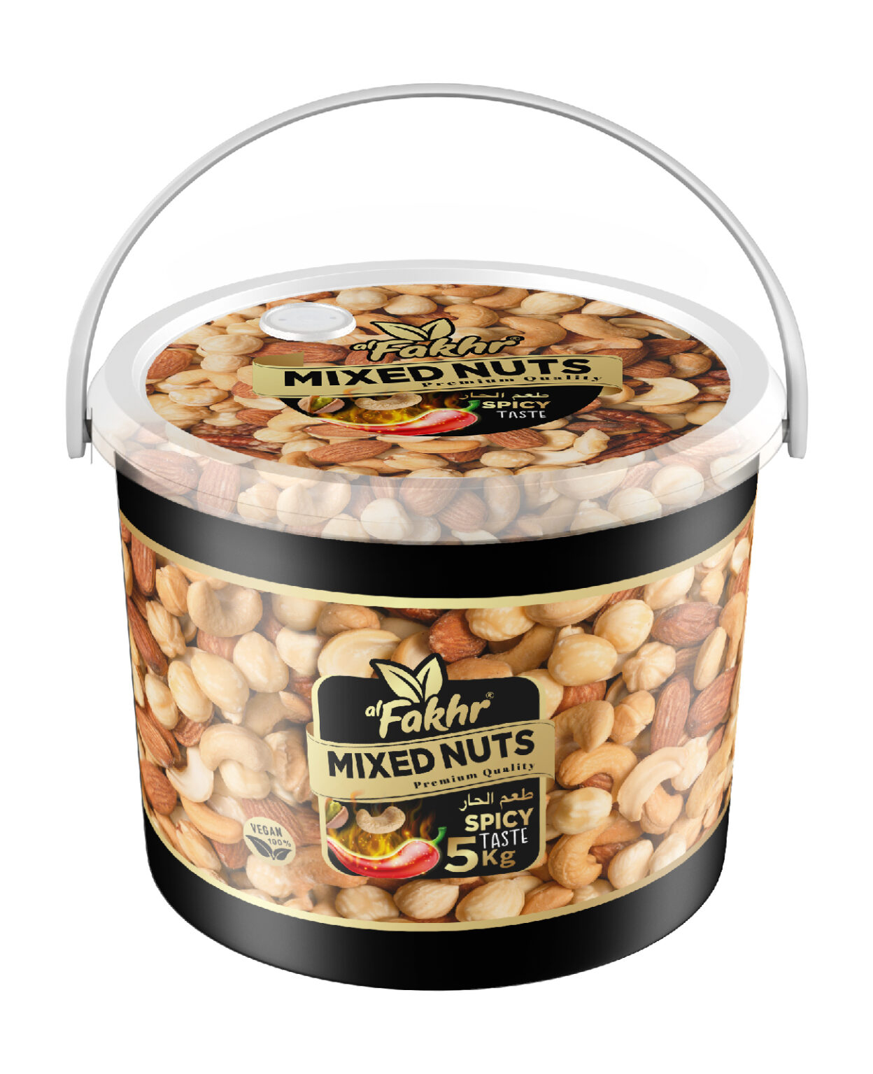 Alfakher Mixed Roasted Spicy Nuts 4.5 kg Bucket - Jana food