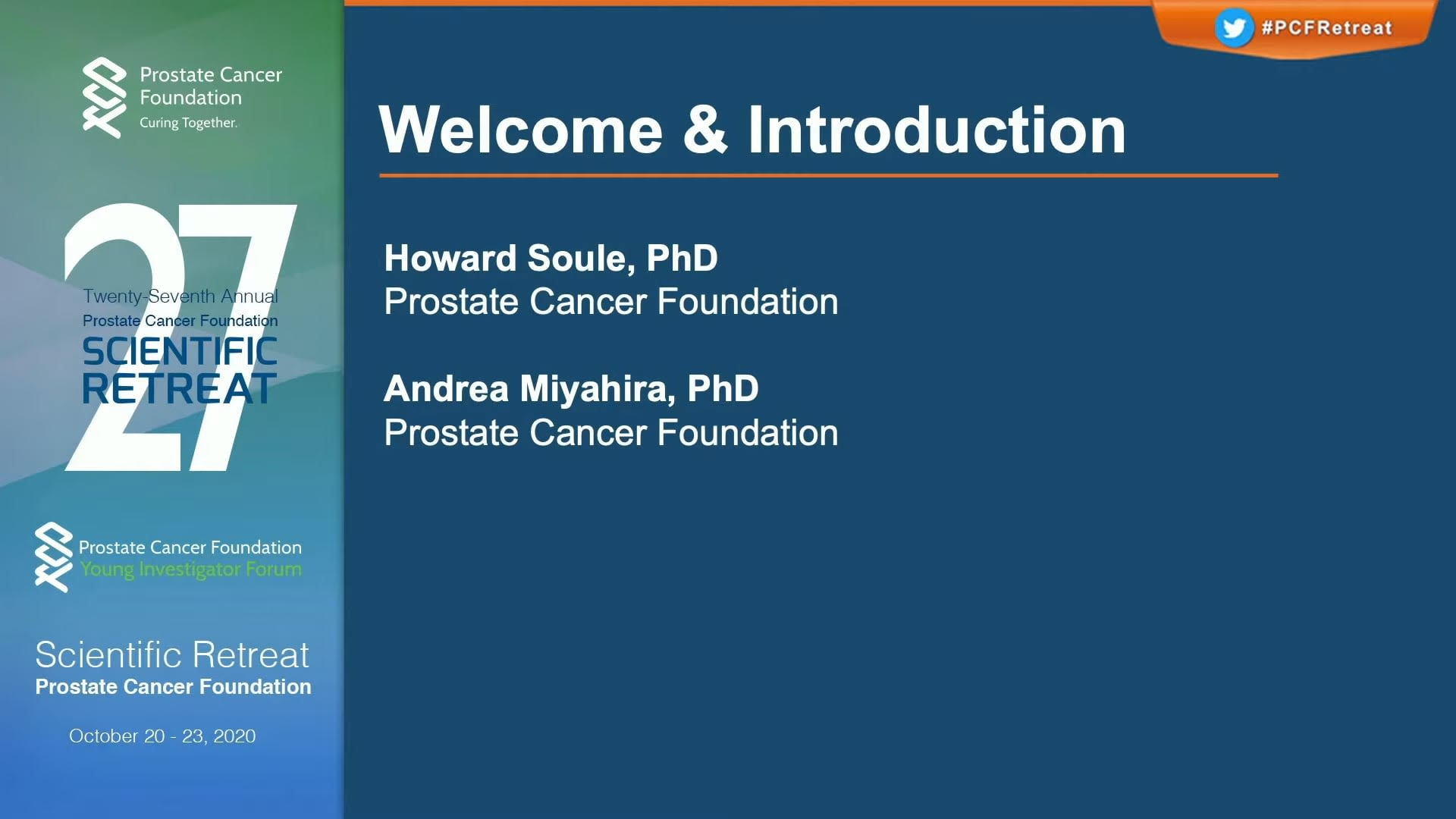 2020 Young Investigator Forum- Welcome & Introduction & Session 1 | Prostate Cancer Foundation
