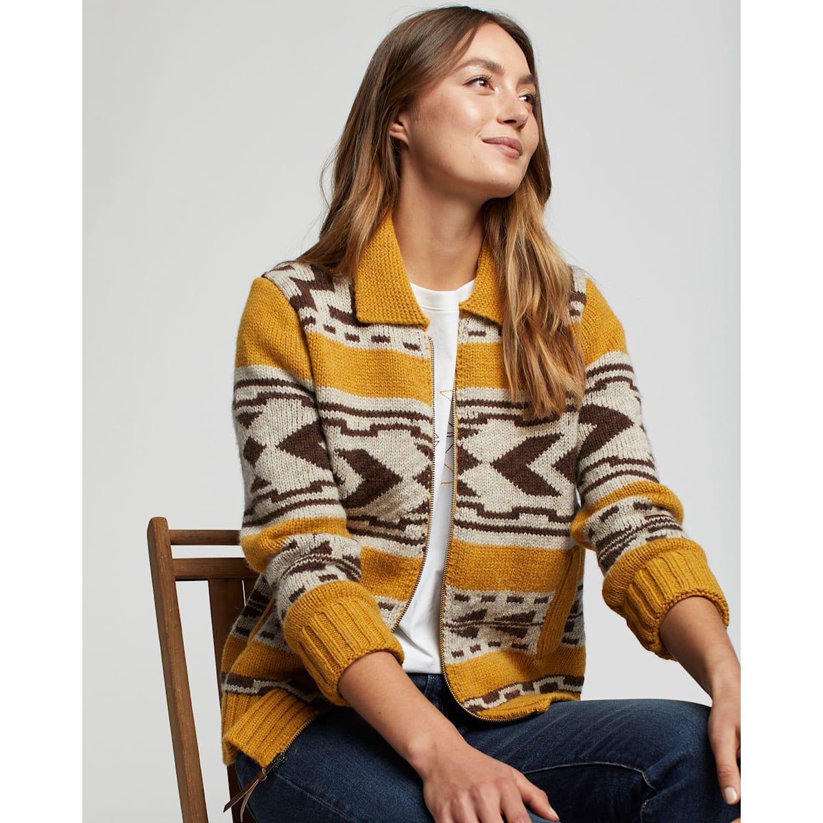 Pendleton Merino Wool Gold Button front Cardigan Sweater XL Gray ...